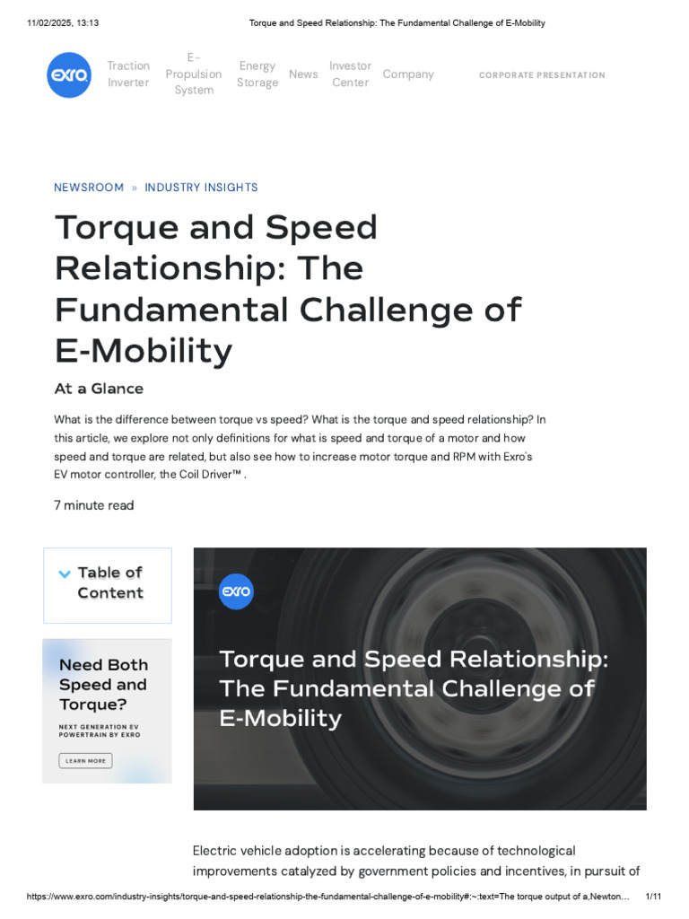 Torque and Speed Relationship - The Fundamental Challenge of E-Mobility ...