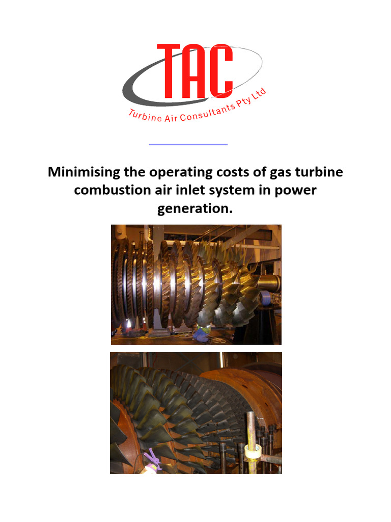 Minimising the operating costs of gas turbine combustion air inlet system in power generation ...