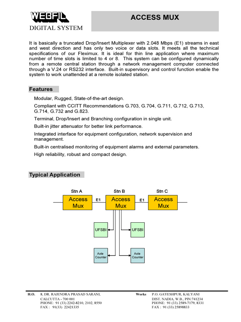 Webfil AccessMUX Spec Sheet | PDF | Decibel | Hertz