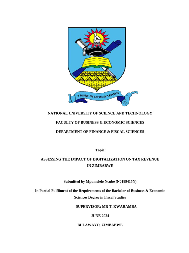 n0189415n Ncube Mpumelelo Fiscal Studies p4 Project | PDF | Taxes | Income