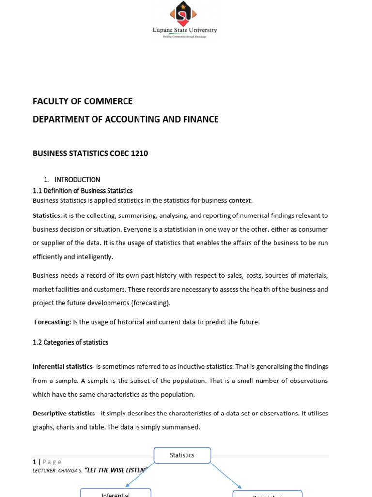 Business Statistics Overview and Applications | PDF | Sampling ...