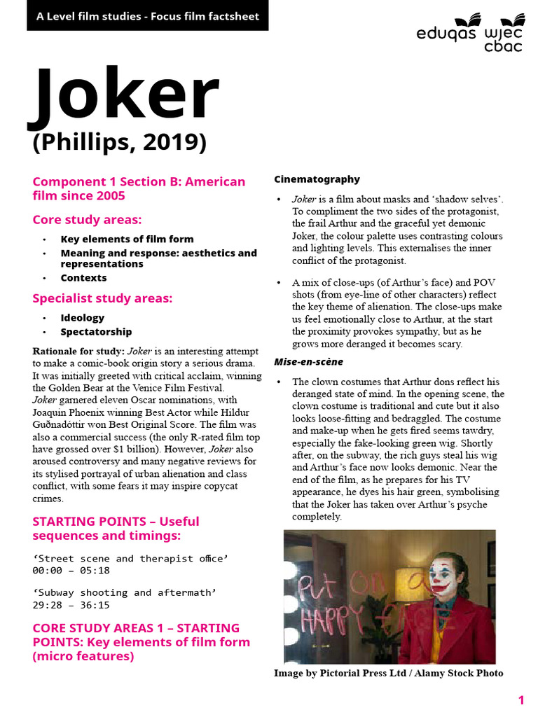 Joker Factsheet | PDF | Batman