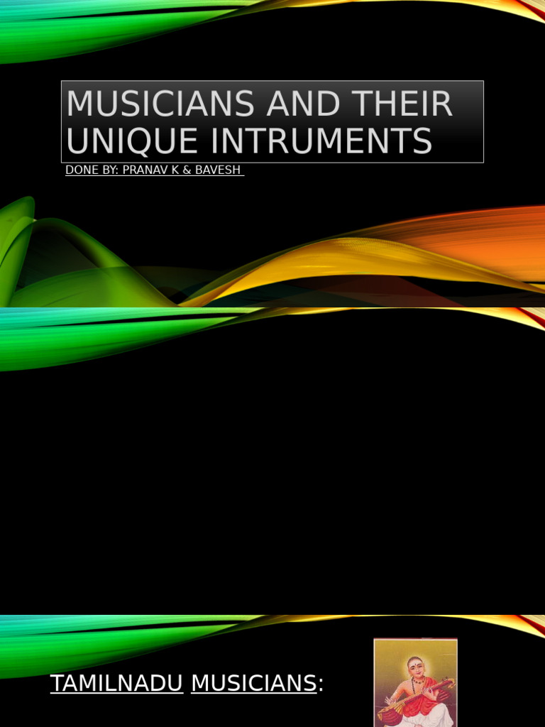 Musicians and Their Unique Intruments | PDF