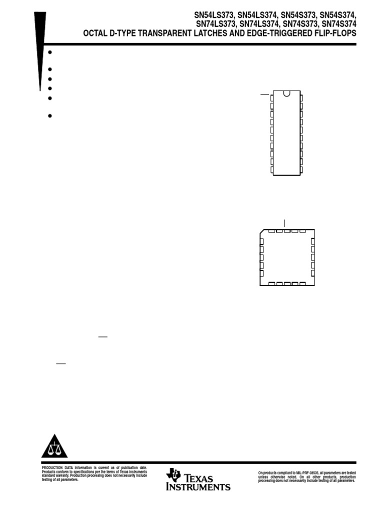74LS373 | PDF | Electronic Engineering | Computer Engineering