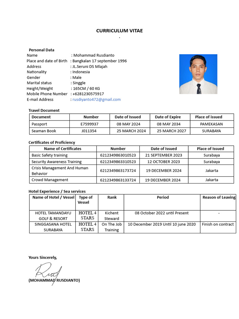 CV Mohammad Rusdianto 2 | PDF