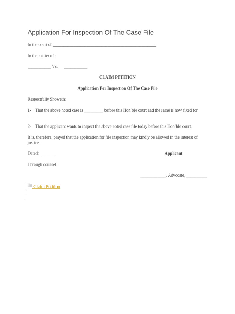 Court File Inspection Application | PDF
