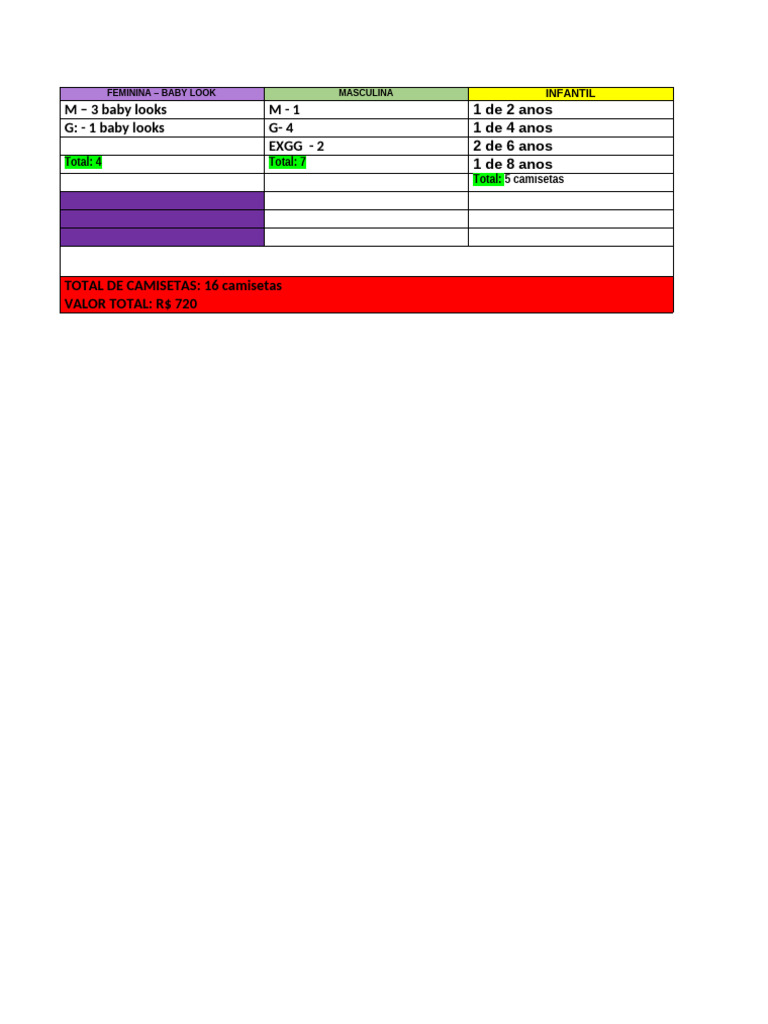 CAMISETAS atualizadas | PDF