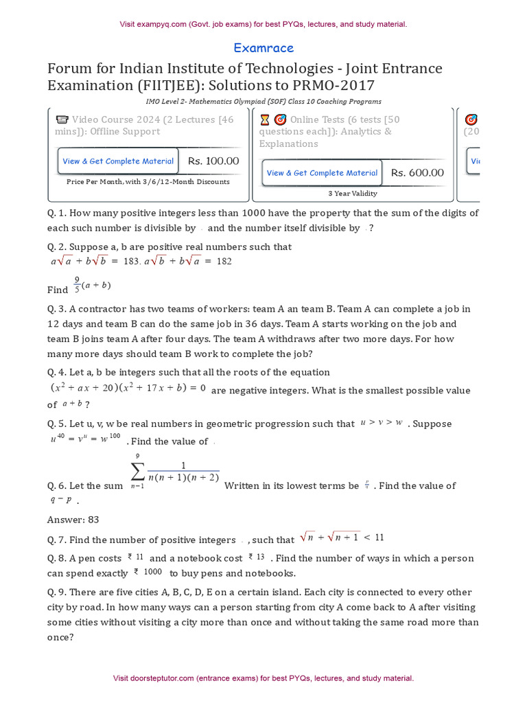 Prmo 2017 | PDF | Numbers | Mathematical Analysis