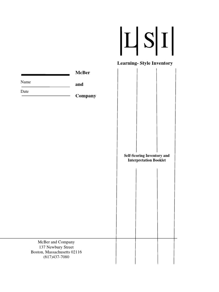 Learning Style Inventory Instrument (LSI) | PDF | Intuition | Cognitive ...