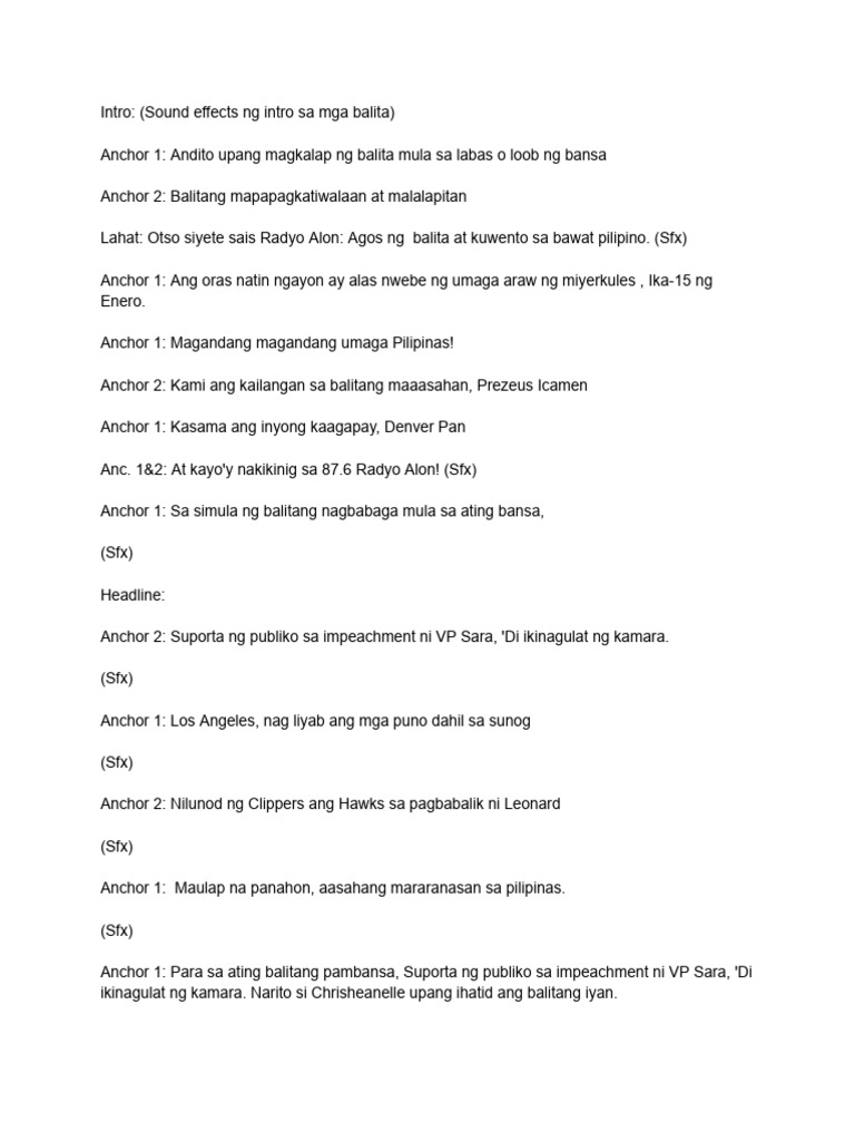 Radio Broad Tagalog Script | PDF