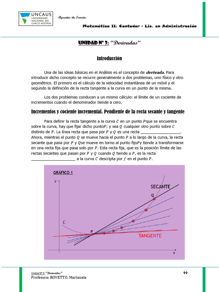 Derivadas: Conceptos y Aplicaciones | PDF | Derivado | Pendiente