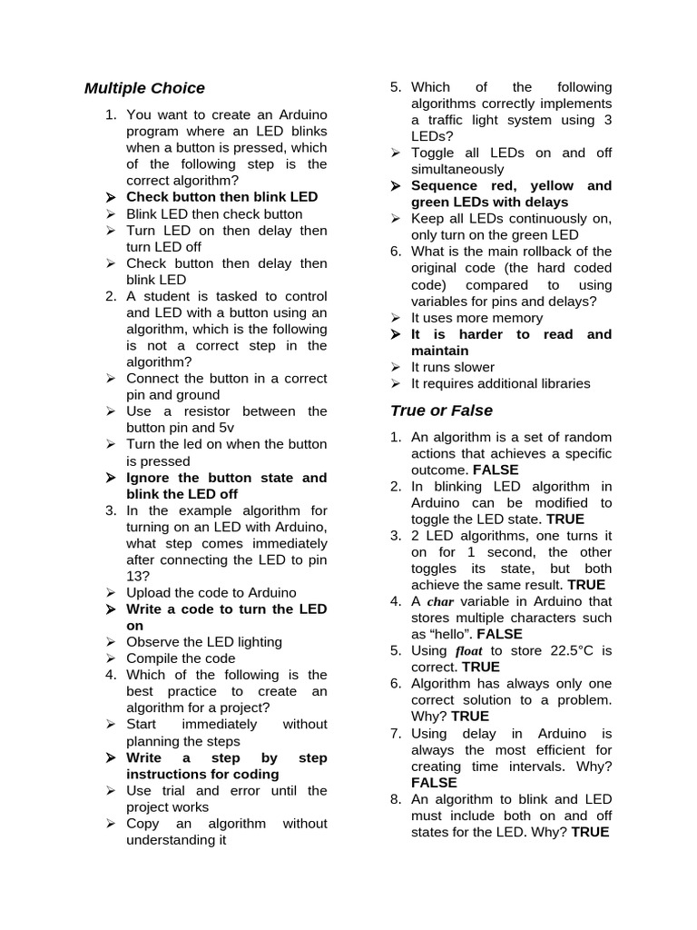 Createch Medyo Reviewer Na Medyo Exam | PDF | Integer (Computer Science) | Arduino