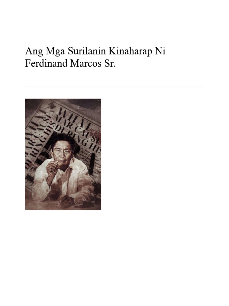 Research Paper For Ap (Ferdinand Marcos SR.) | PDF