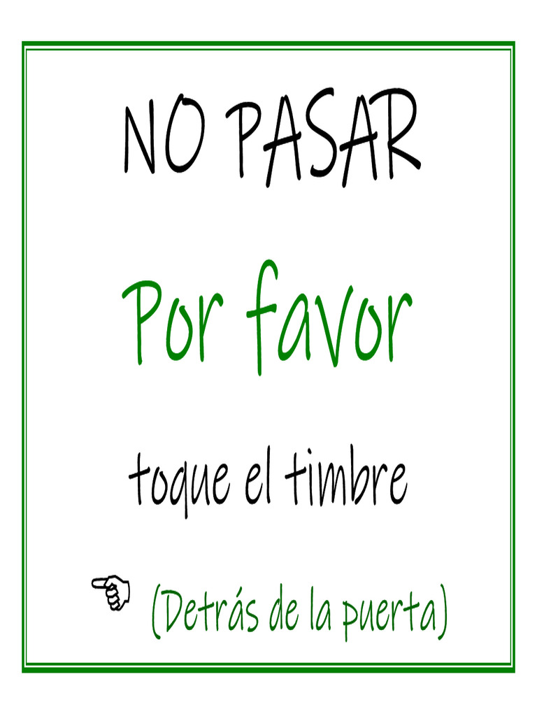Por Favor Tocar Timbre Entrada | PDF