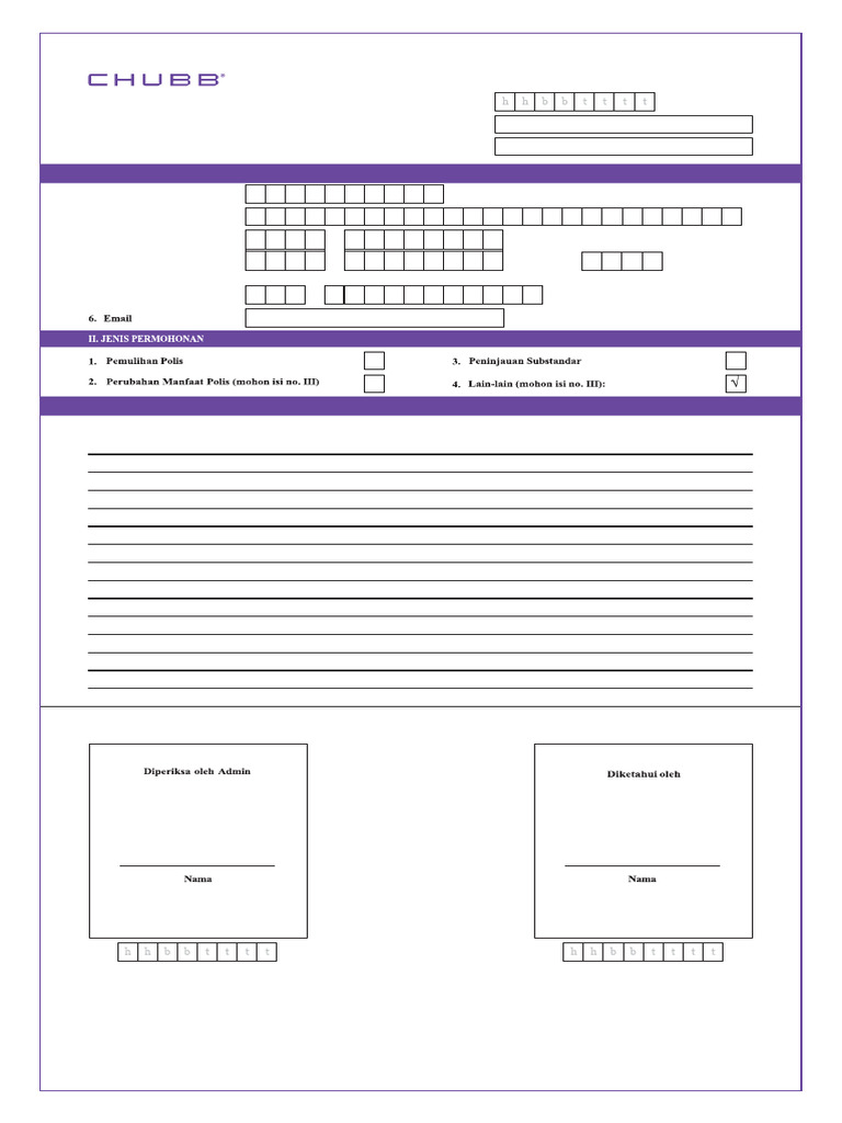 Formulir Perubahan Data Nasabah Asuransi | PDF