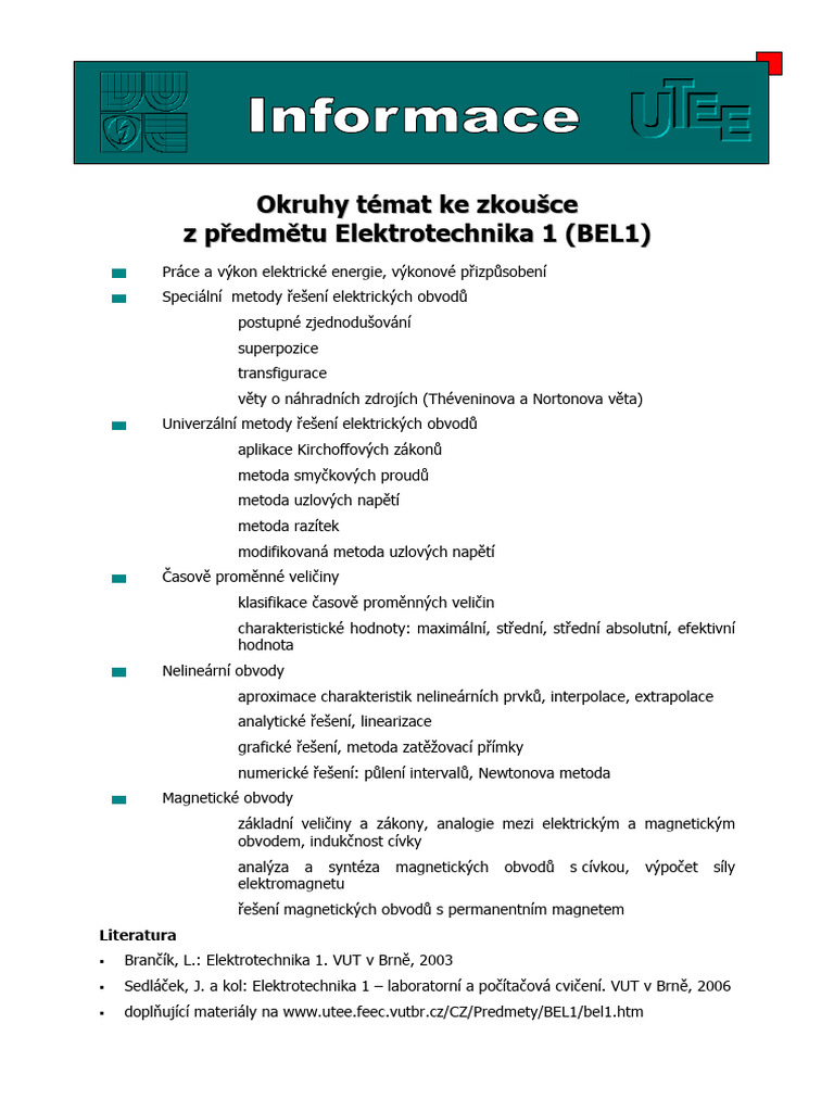 BEL1 Okruhy Témat | PDF