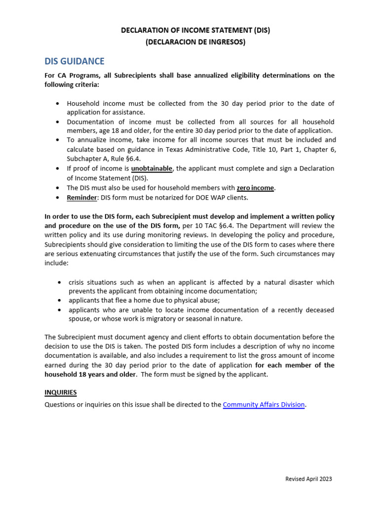 Declaration Income Statement | PDF | Justice | Crime & Violence