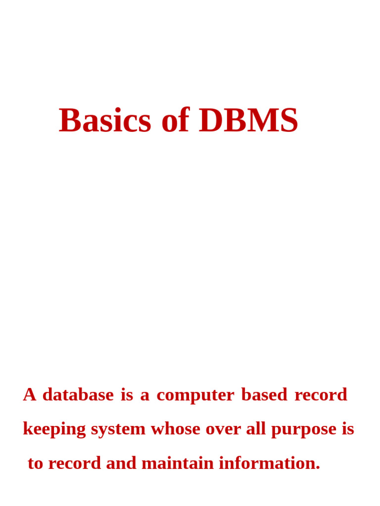 Ch1_Basics of DBMS | PDF