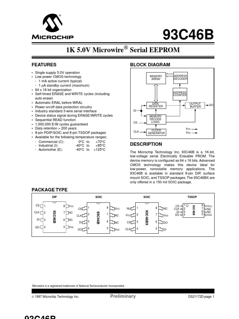 93c46 Datasheet | Input/Output | Instruction Set