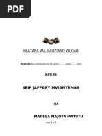 Mkataba Wa Mauzinao Ya Gari Mpya | PDF