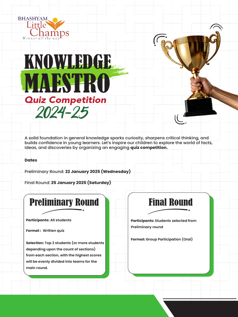GK Quiz Competition Circular | PDF | Learning | Cognition