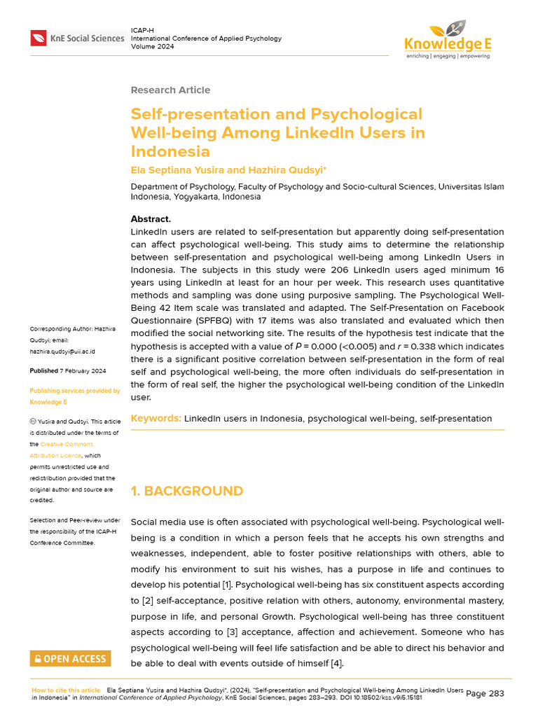 15181-Article Text-75445-1-10-20240207 | PDF | Well Being | Linked In