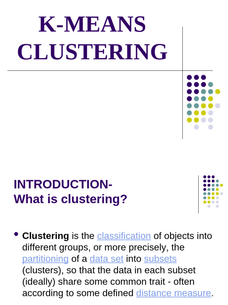 k Mean Clustering | PDF | Cluster Analysis | Norm (Mathematics)