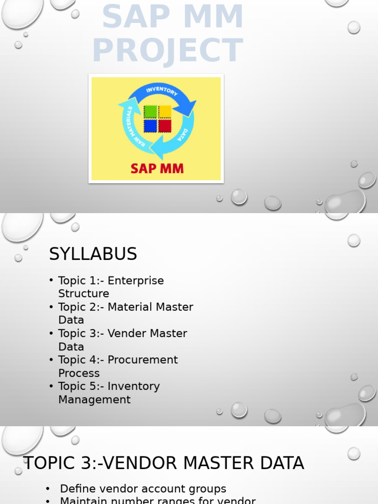 My SAP Project Topic 3 Vendor Master | PDF | Accounts Payable | Payments