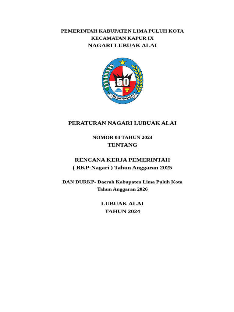 Pemerintah Kabupaten Lima Puluh Kota | PDF