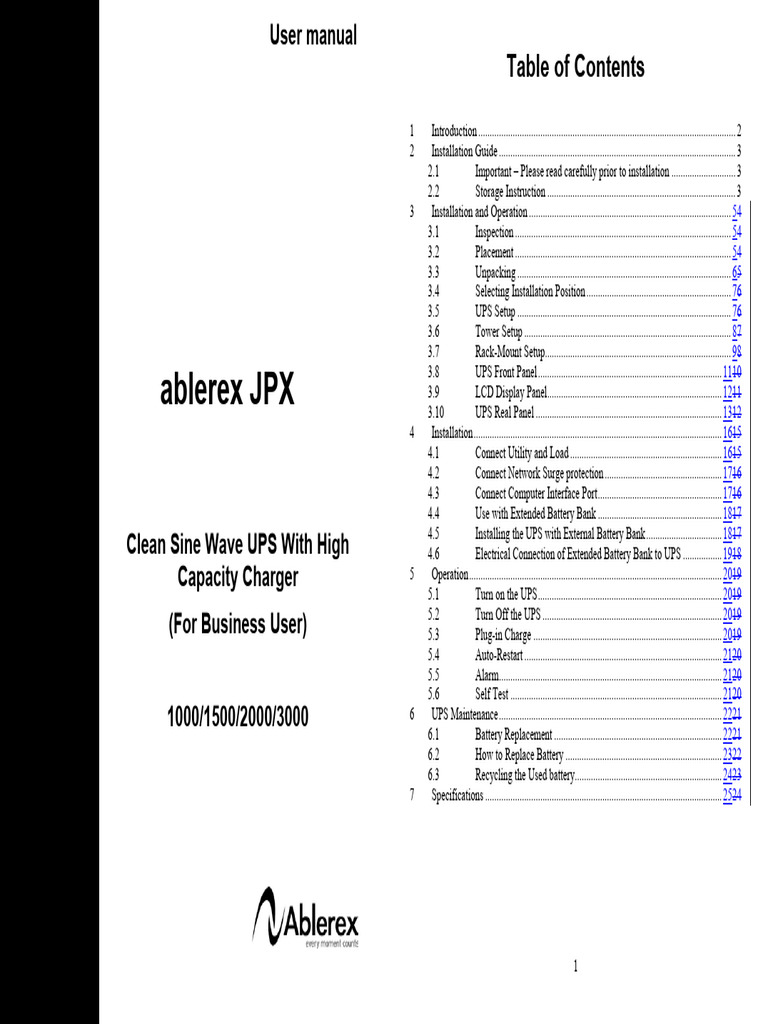 Ablerex_JP-PRO100_&_JPX_user_manual_en | PDF | Ac Power Plugs And Sockets | Alternating Current