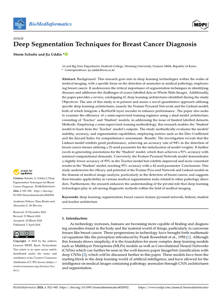 MDPI | PDF | Deep Learning | Image Segmentation