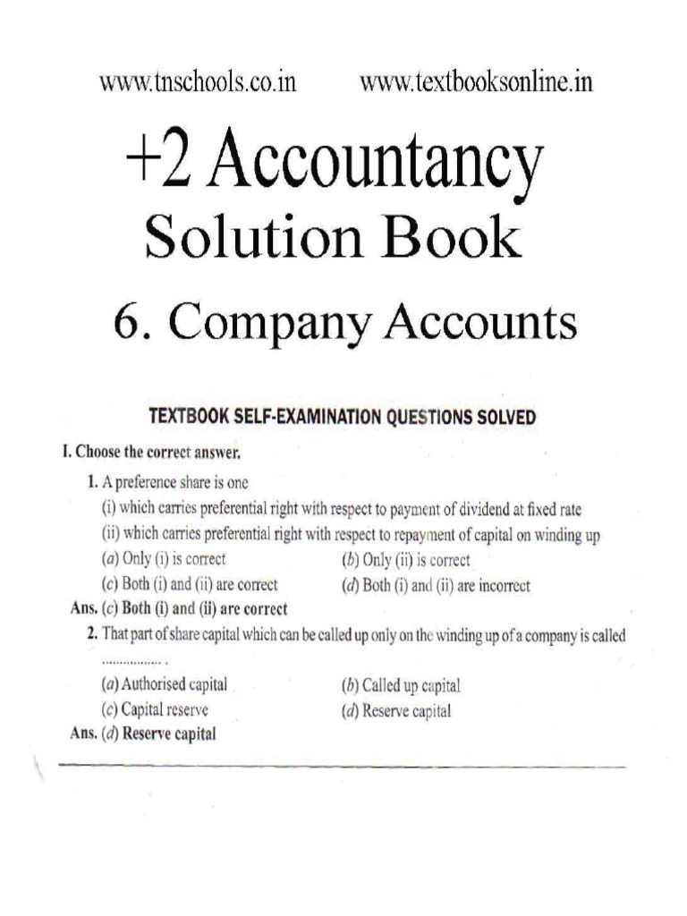 12th STD Accountancy Unit-6 Solution Book | PDF
