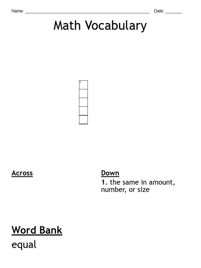 Math Vocabulary | PDF