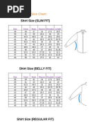 Sublimation Size Chart | PDF | Clothing | Fashion