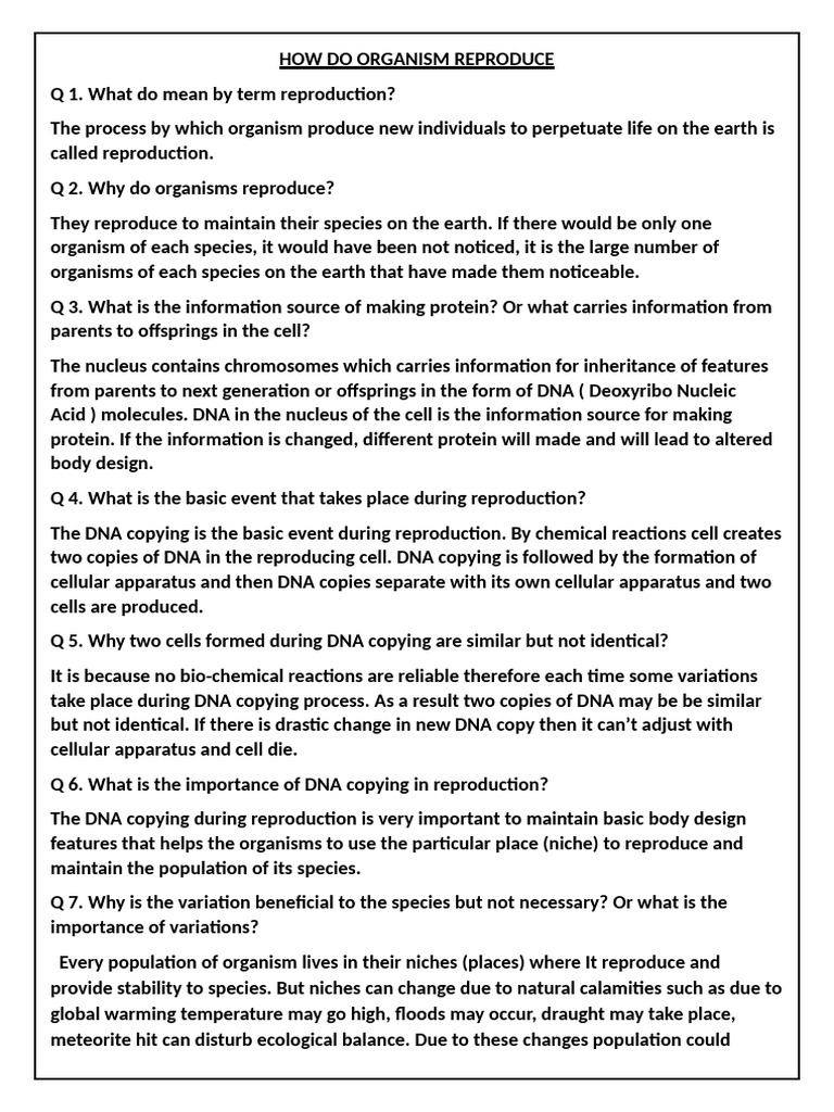 How Do Organism Reproduce (Autorecovered) | PDF | Flowers | Sexual ...