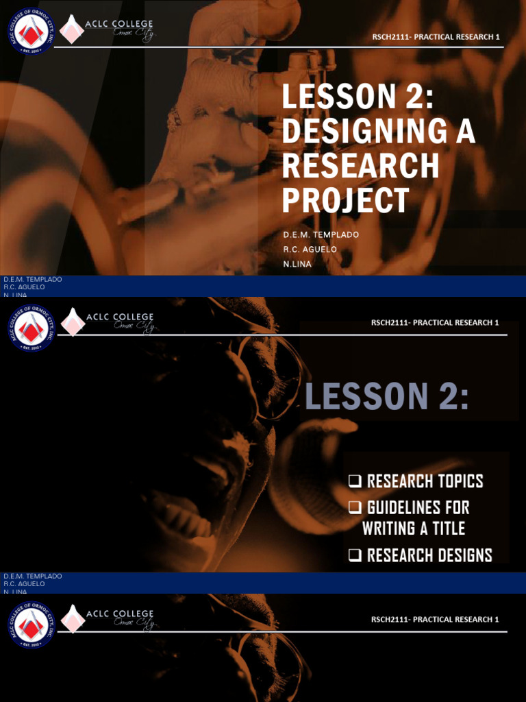 LESSON 2 DESIGNING A RESEARCH PROJECT Updated | PDF | Ethnography ...