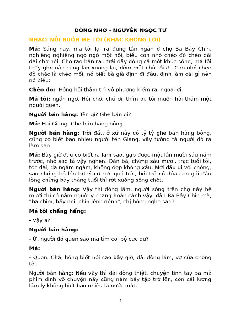 Dòng NH - NNT | PDF