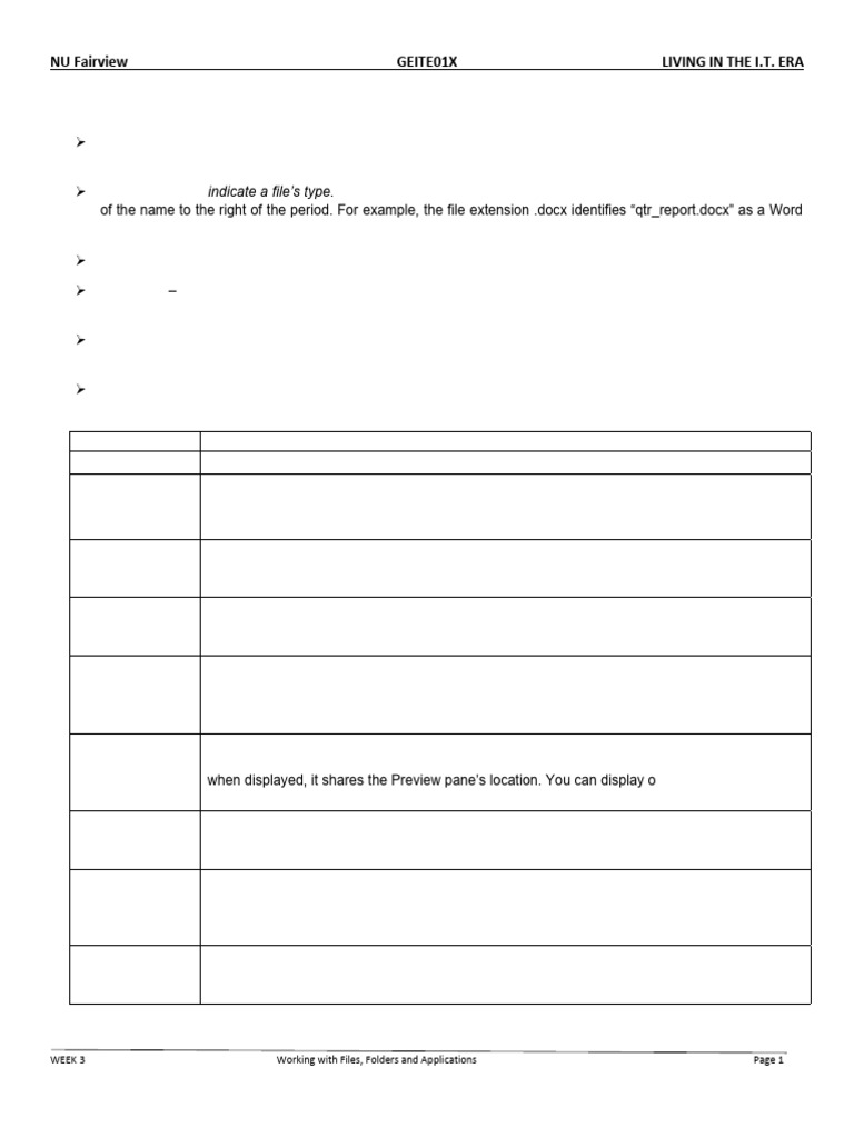 GEITE01X Week3 Handouts | PDF | Computer File | System Software