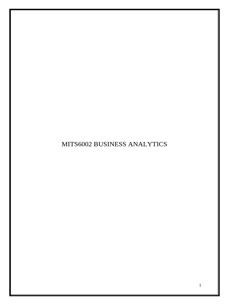 Mits6002 Business Analytic 42 | PDF | Predictive Analytics | Statistical Classification