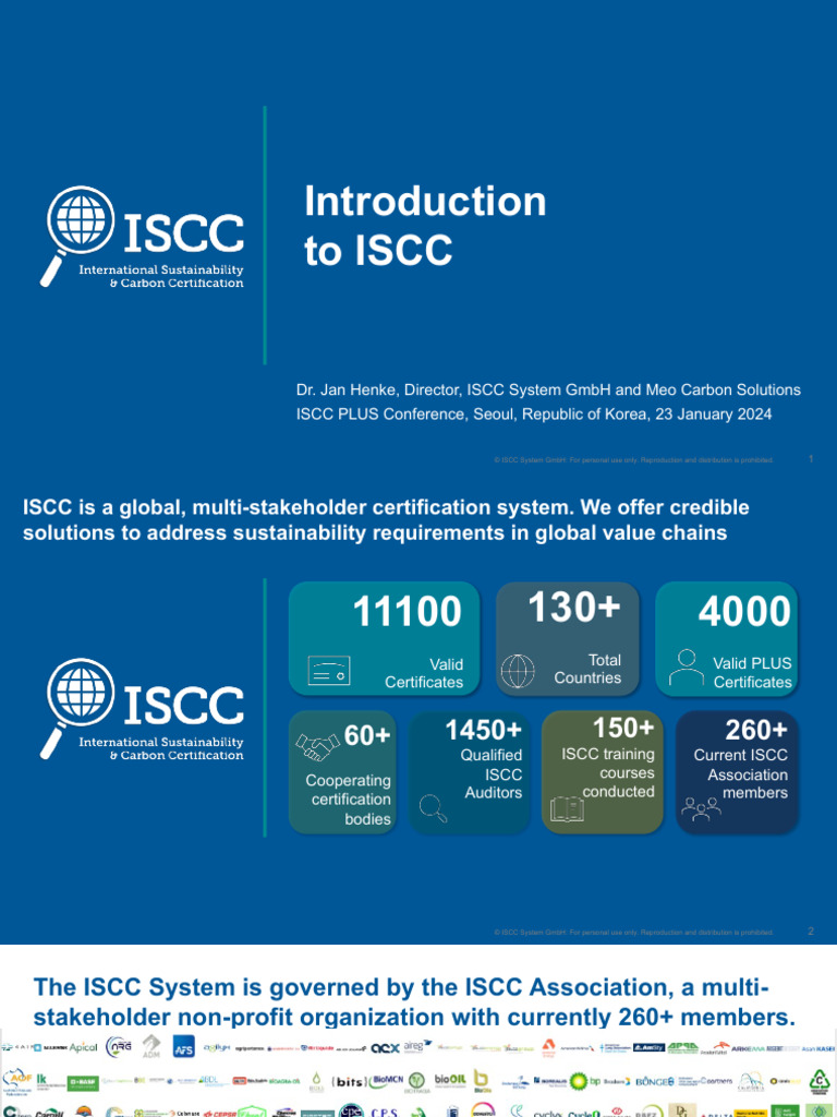 Introduction and Update of ISCC PLUS - DR Jan Henke Director ISCC System | PDF | Recycling | Plastic