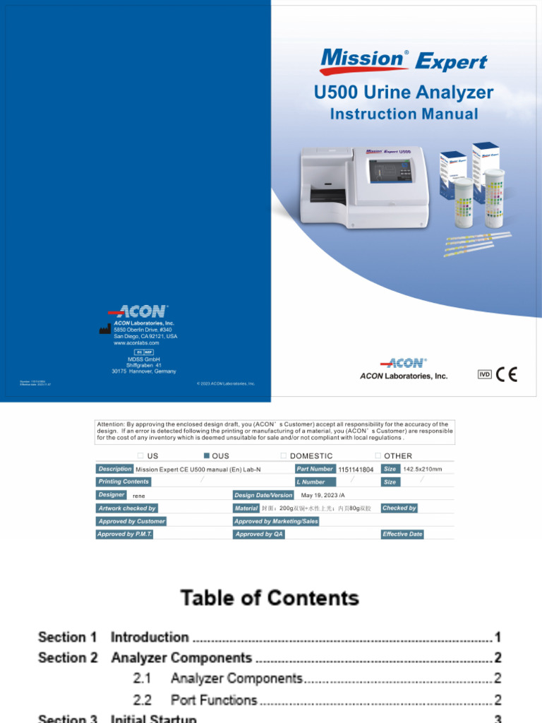 Mission Expert U500 Urine Analyzer Guide | PDF | Barcode | Menu (Computing)