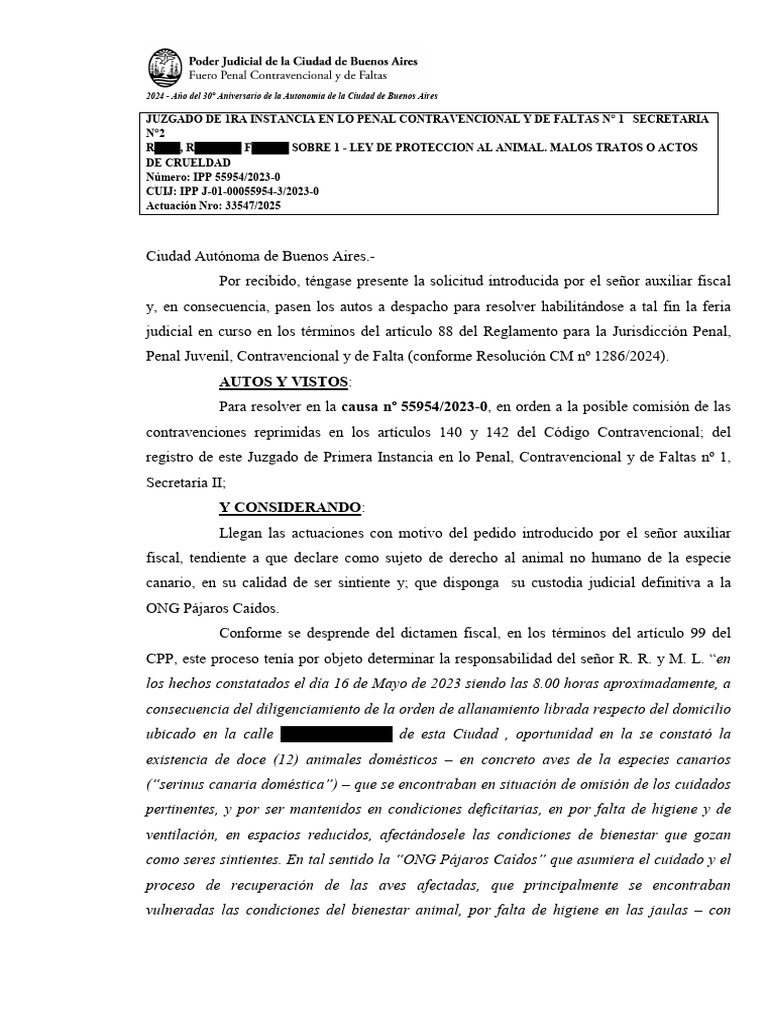 ONG Pájaros CaÃdos - RRF-55954-2023-Declara-Sujeto-de-derechos-a ... ONG Pájaros CaÃdos - RRF-55954-2023-Declara-Sujeto-de-derechos-a ...