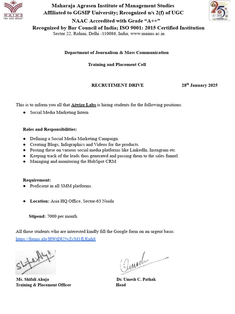 Notice Aiwize Labs PVT LTD | PDF