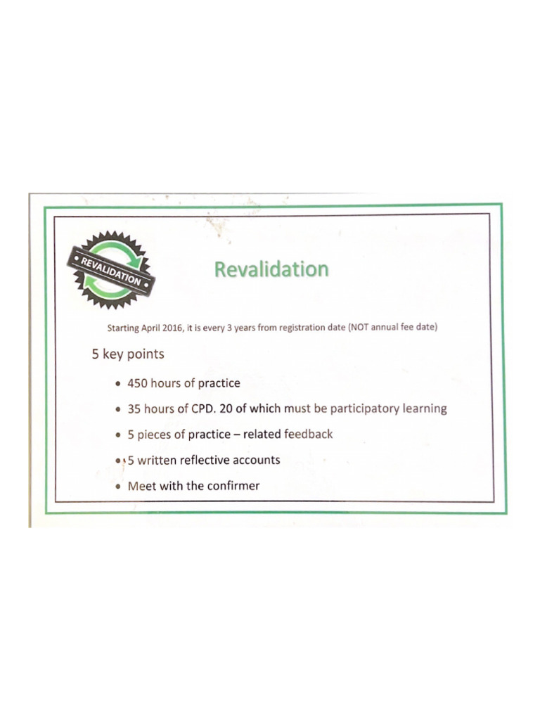 Revalidation | PDF