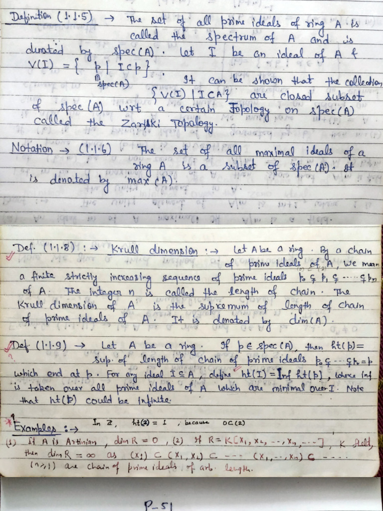 Krull principal ideal theorem | PDF | Ring Theory | Abstract Algebra