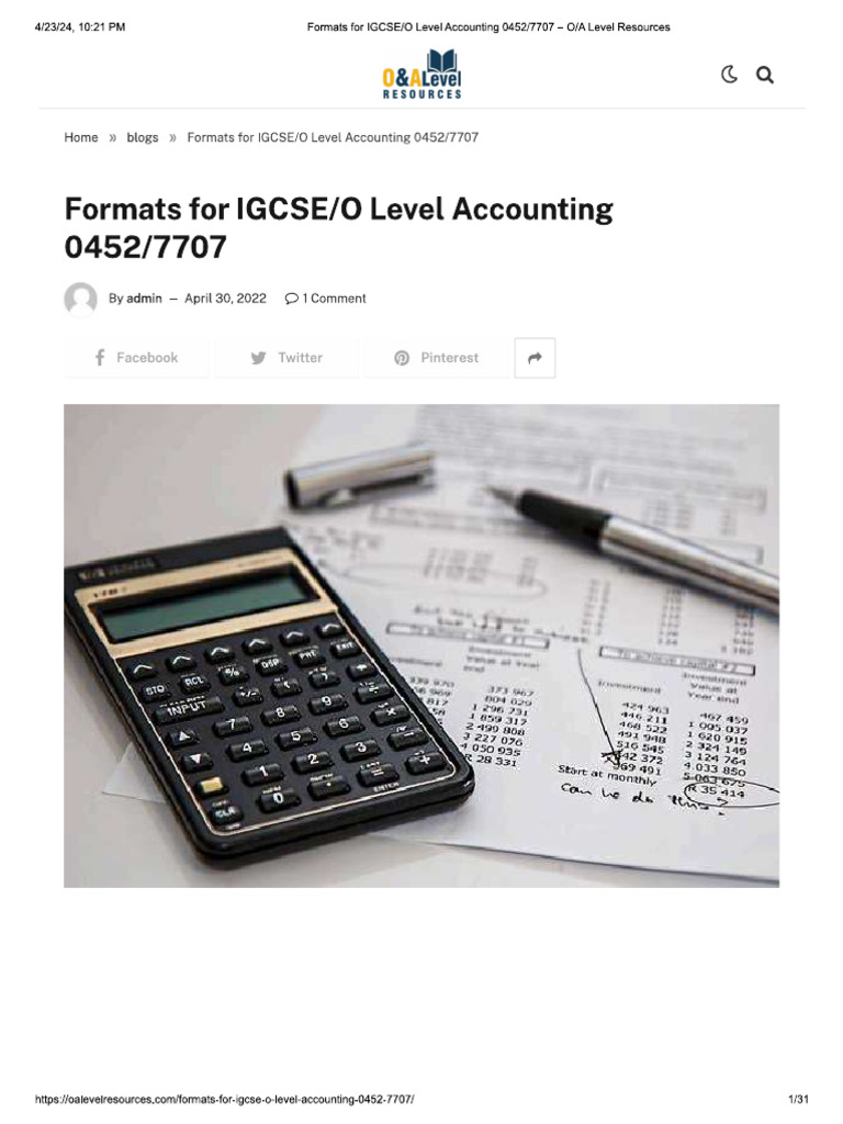 Accounting Formats | PDF