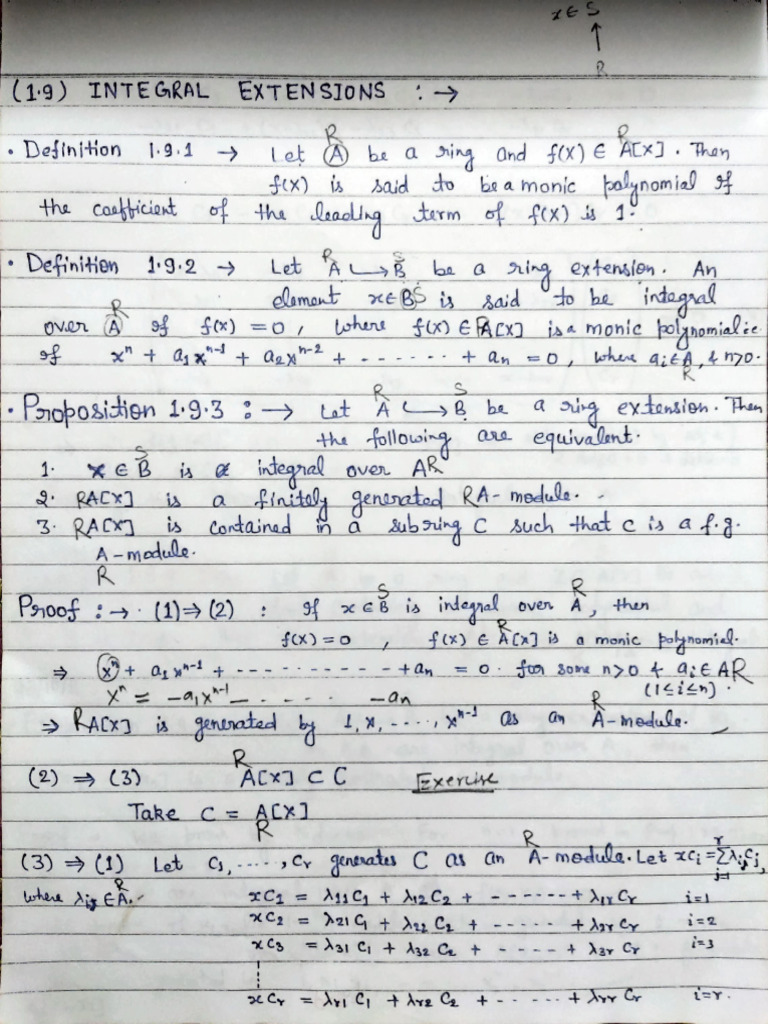 Integral Extension and Closure | PDF | Abstract Algebra | Algebra