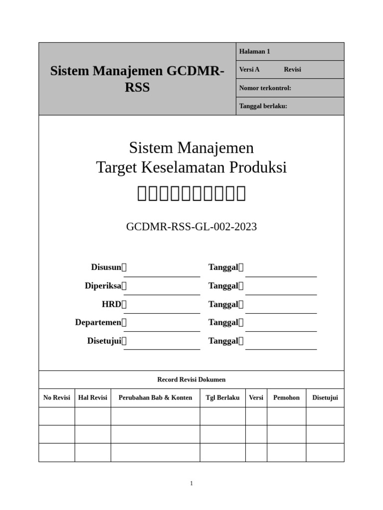 Manajemen Target Keselamatan GCDMR | PDF