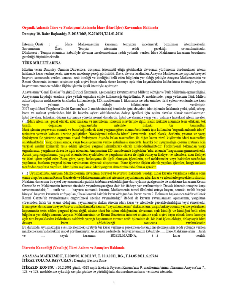 Hafta İdare Hukuku Kararlari | PDF