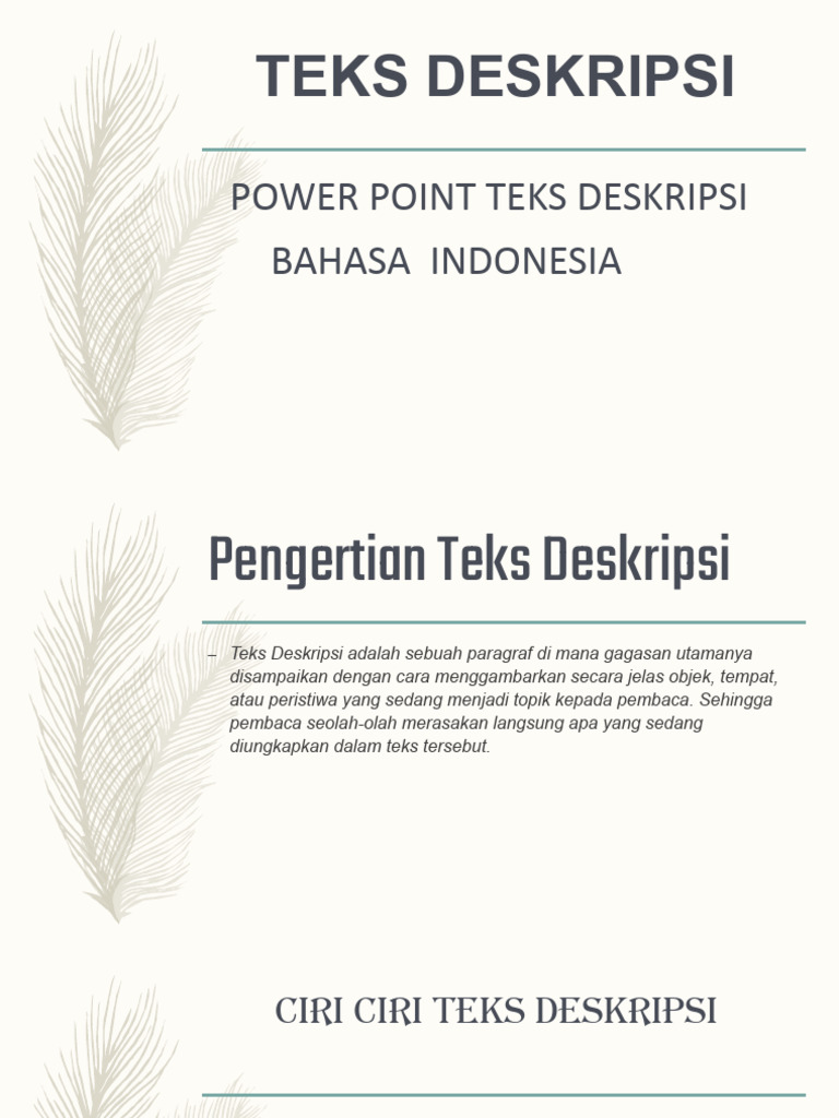 Pengertian dan Ciri Teks Deskripsi | PDF